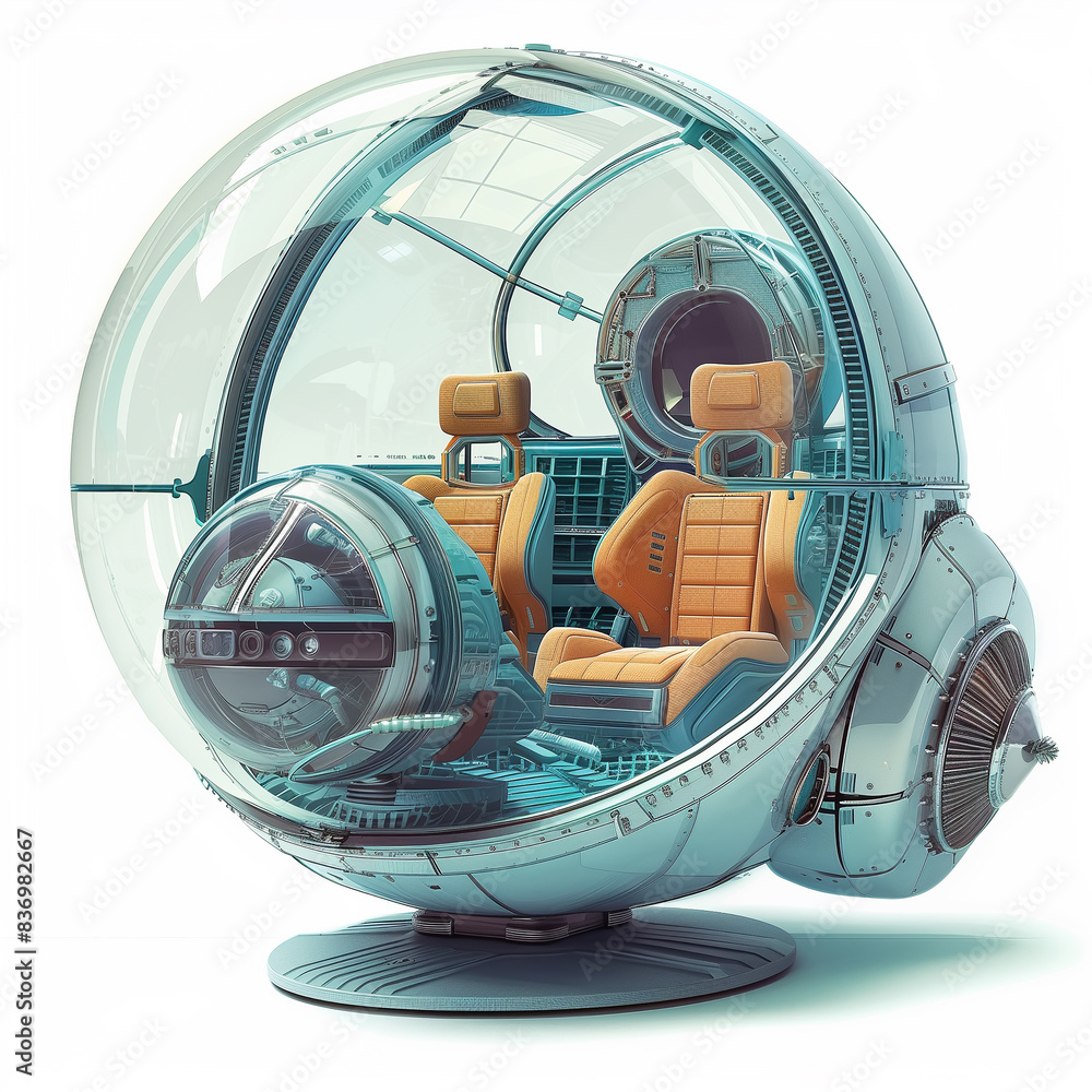 A futuristic transparent spherical vehicle showcasing advanced design ...