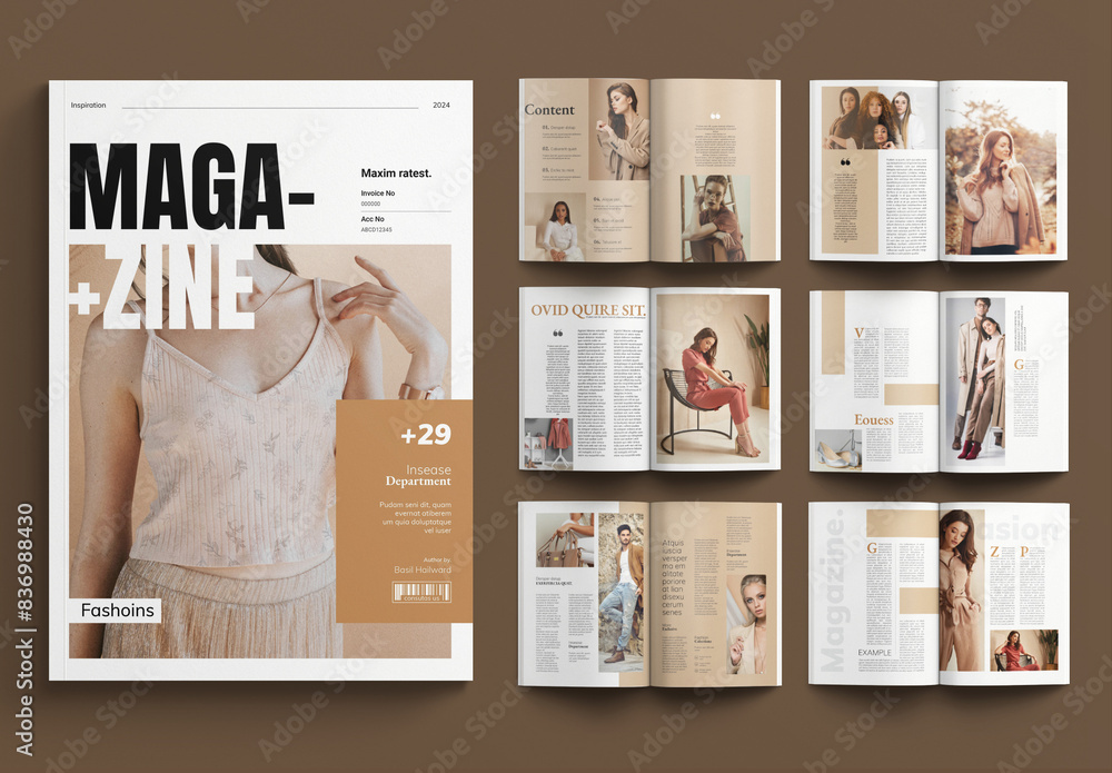 Fashion Magazine Layout Stock Template | Adobe Stock