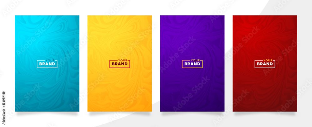 Modern elegant cover design set. Colorful background with abstract line ...