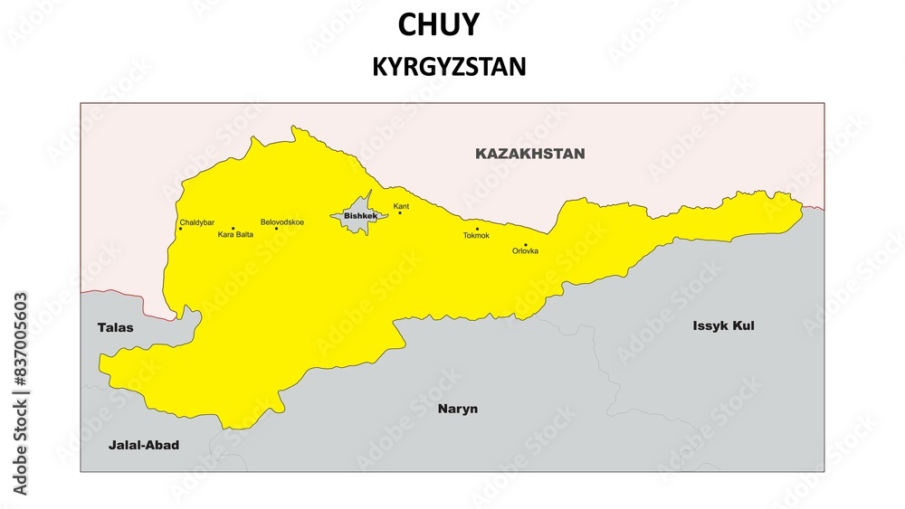 CHUY Map. Major city map of CHUY. Political map of CHUY with country ...