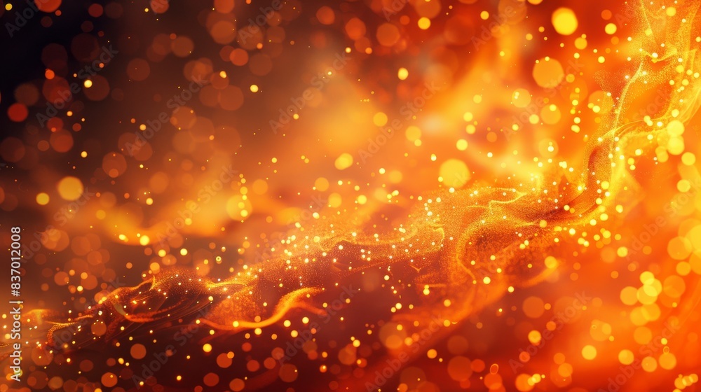Abstract Background of Particle Effects and Blazing Ember Lights Stock ...
