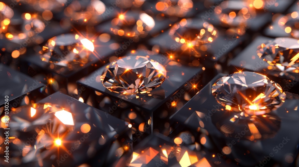 3D Illustrate of A premium 3D composition featuring diamonds embedded ...