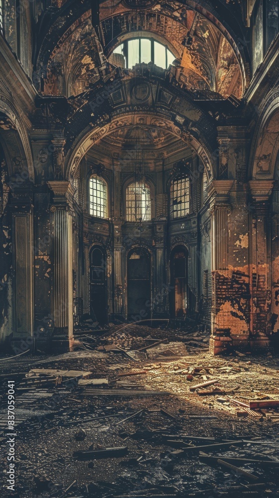 Ruins, wilderness, growing ruins, natural regeneration, depressed ...