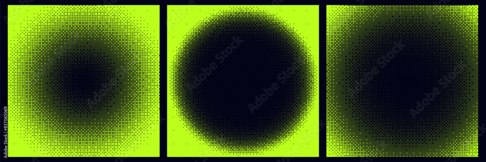 Bitmap square backgrounds with vignette effect. Futuristic retro design ...