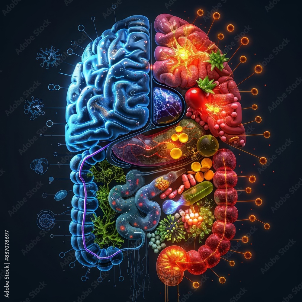 Colorful and detailed illustration depicting the connection between the ...