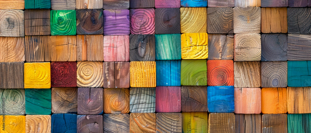 Colorful wooden planks background. Top view of colorful wood texture ...