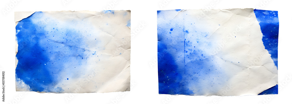 White and blue aged paper highly detailed isolated on transparent ...