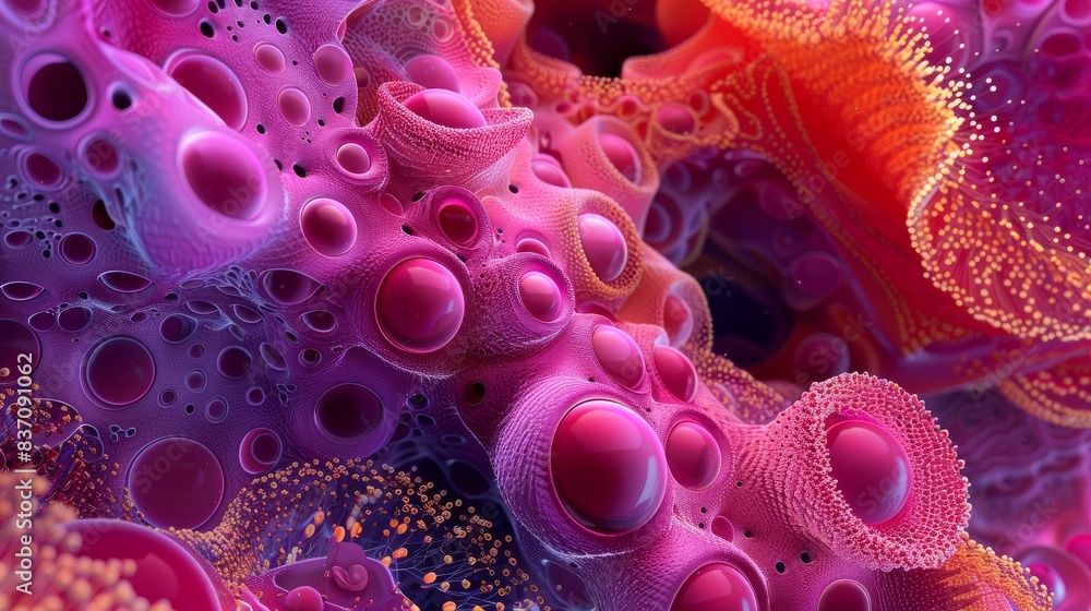 A detailed illustration of taste buds on the tongue, biological theme ...