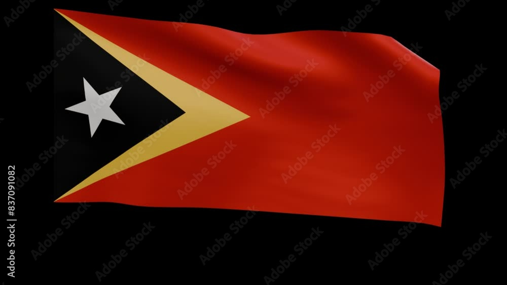 East Timor flag 4k 3d render of a waving nation Timorese banner ...