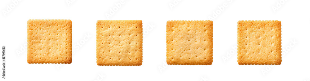 The realistic effect of 3D soda crackers under the light isolated on ...