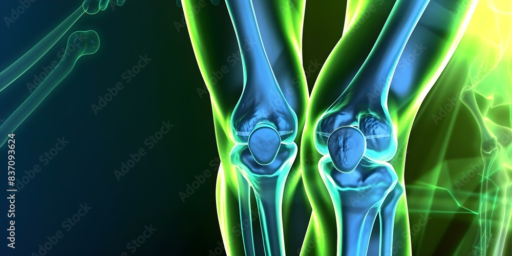 Highly detailed 3D rendering of human knee joint with realistic ...