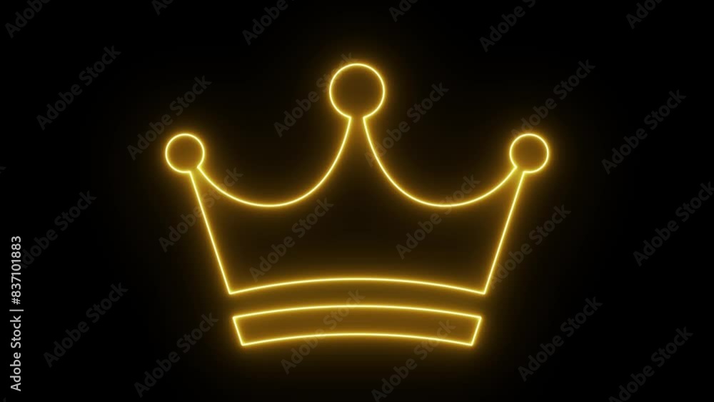 neon king queen crown animated king queen crown icon neon logo icon ...