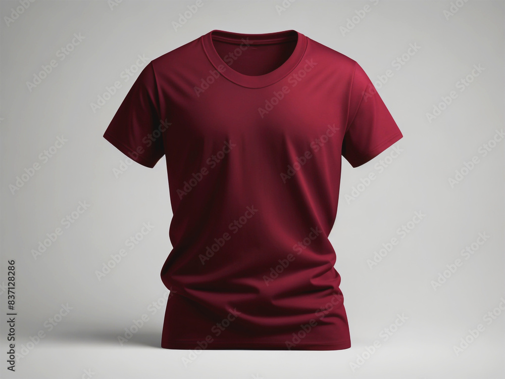 Maroon t shirt mockup, t shirt mockup template Gray background Stock ...