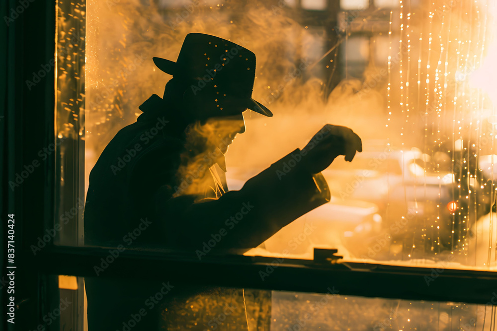 Detectives in Action with Their Tools like magnifying glass, flash ...