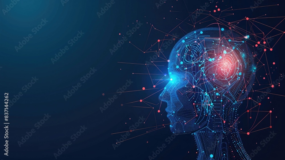 AI or artificial intelligence with the computer brain as a neural ...