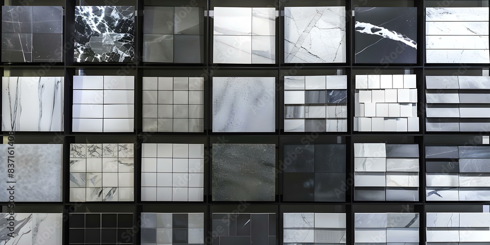 Display of various tile options for customers to choose from. Concept ...