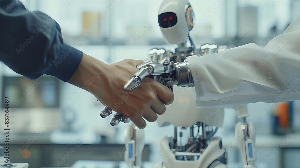 humanmachine collaboration handshake between human and robot in ...