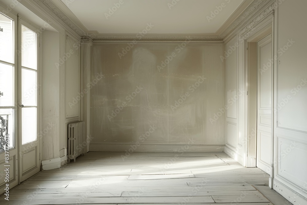 Empty room before and after apartment renovation - interior ...