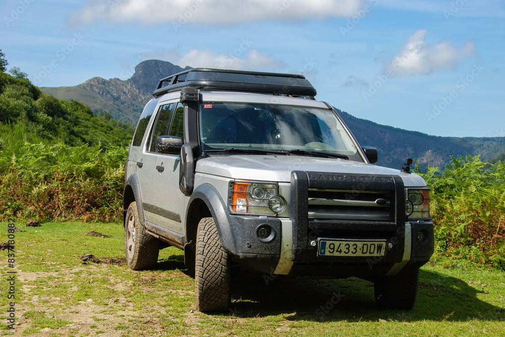 Etxalar, Navarra, Spain land rover discovery 3, LR3, gray, ready for ...