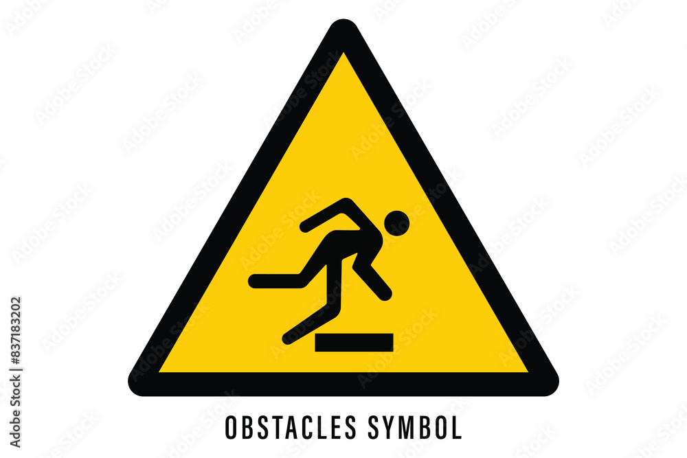 Beware Obstacles Symbol Sign Isolate On White Background, caution sign ...