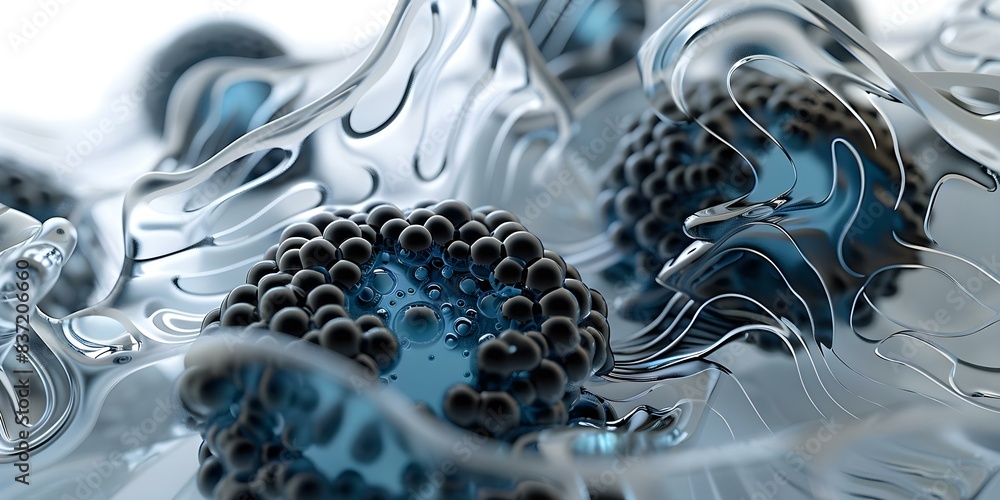 Discover a detailed 3D model featuring eukaryotic cell components such ...