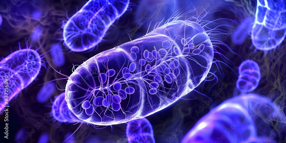 Microscopic Image of Mitochondria in Cell for Medical Research ...