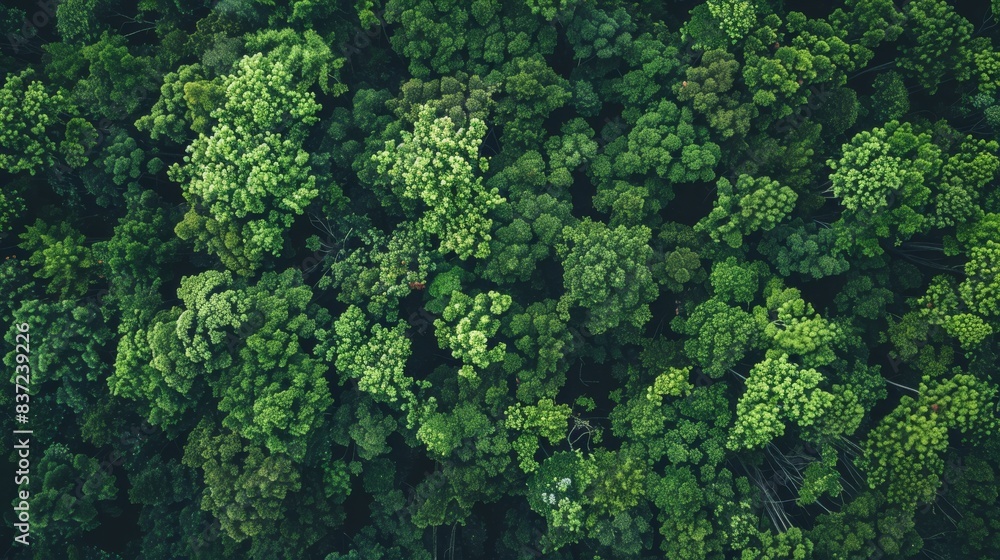 Aerial top view forest tree, Rainforest ecosystem and healthy ...