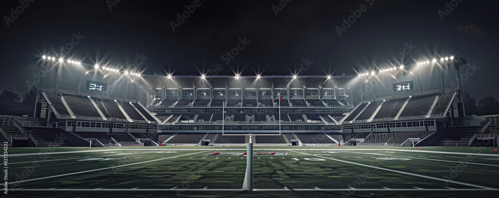 The isolated and haunting beauty of an empty football stadium at night ...