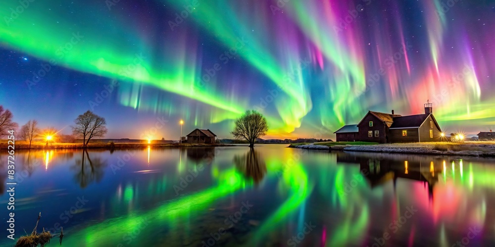 Beautiful Aurora Borealis Lights Up The Night Sky In Northern Germany Beautiful Aurora Borealis Lights Up The Night Sky In Northern Germany