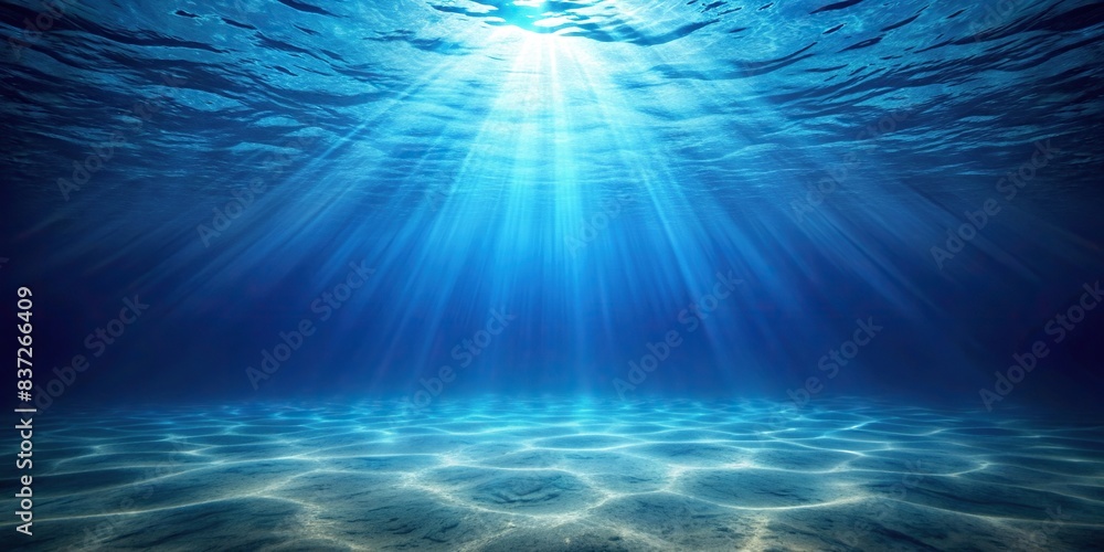 Empty dark blue underwater background with no people, underwater, blue ...