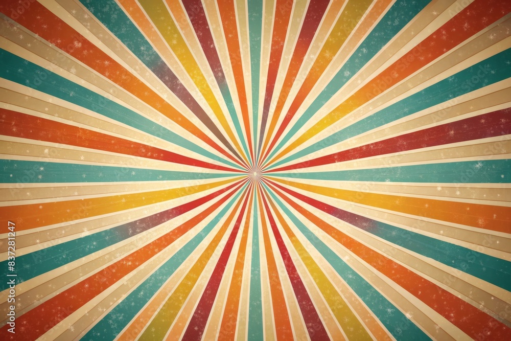 Retro starburst sunburst background design with vintage color palette ...