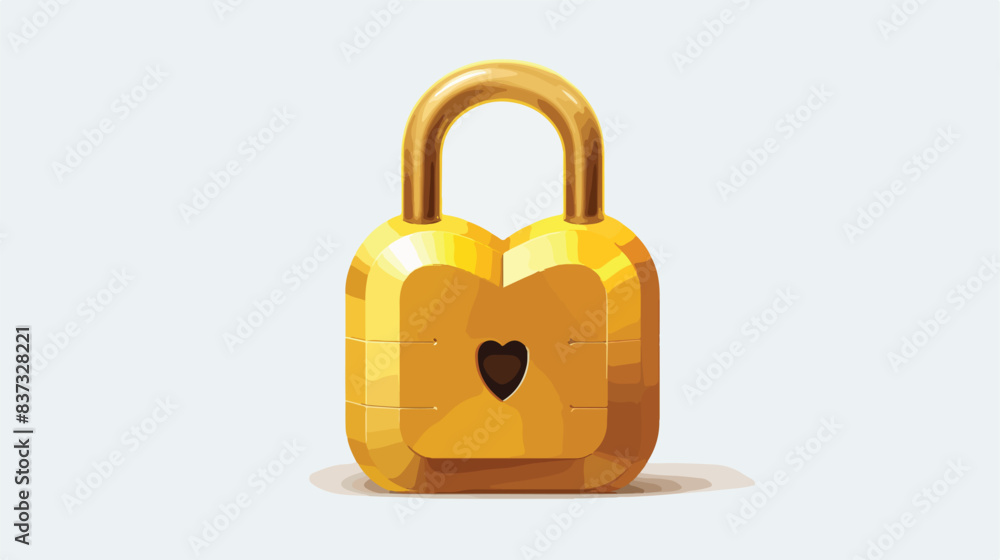 Vetor de Cartoon Gold Padlock 2d flat cartoon vactor illustration do ...