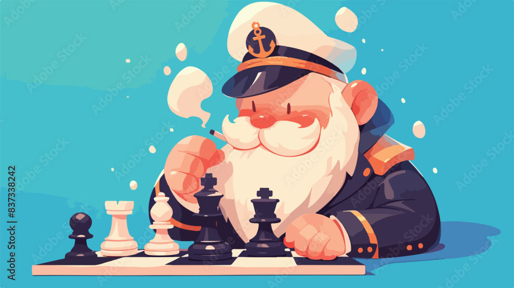 Character mascot of chess board as a sailor man cu Stock Vector | Adobe ...