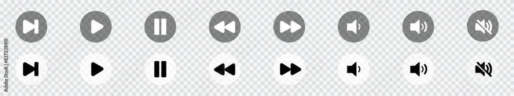 Play button on a transparent background. Play video icon collection ...