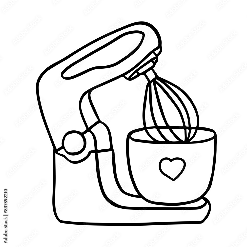 Pastry mixer for baking. a hand drawn doodle. Vector stock illustration ...