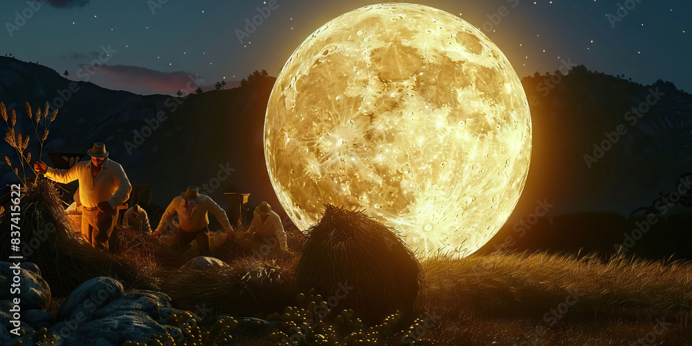 The Harvest Moon Rises High - Under the glow of the full harvest moon ...