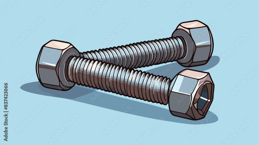 Steel Hex Bolts 2d flat cartoon vactor illustration Stock Vector ...
