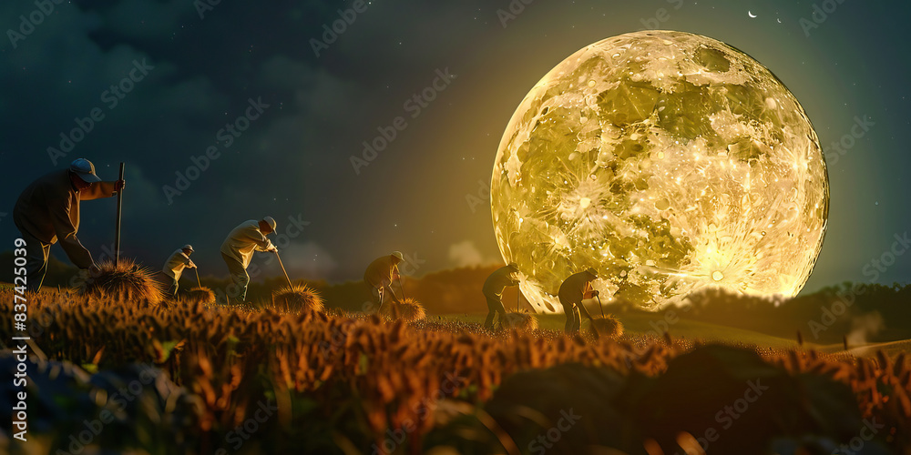 The Harvest Moon Rises High - Under the glow of the full harvest moon ...