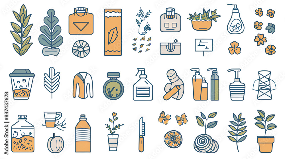 Sustainable textile industry icon set. Eco friendly, recycle clothing ...