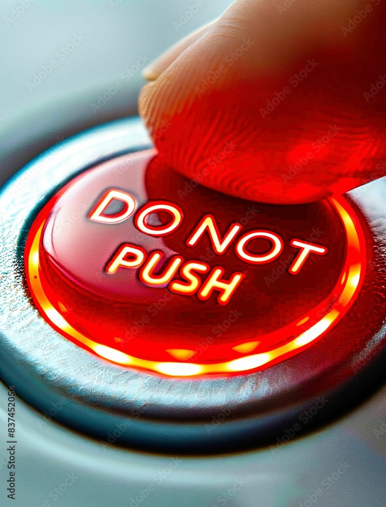 Red Button Temptation: An Intriguing AI-Created Scene of a Finger ...