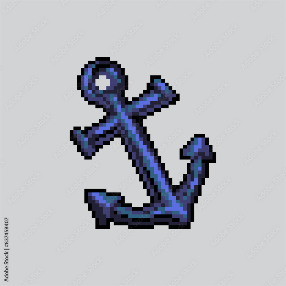 Pixel art illustration Anchor. Pixelated Anchor. Anchor ship pixelated ...