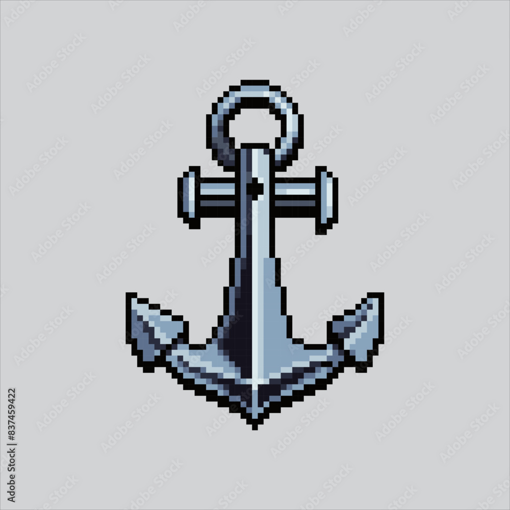 Pixel art illustration Anchor. Pixelated Anchor. Anchor ship pixelated ...