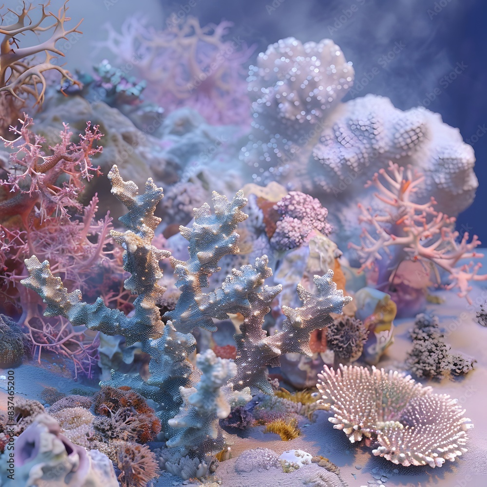 Coral reef in the sea with colorful coral and fish, amidst the vibrant ...