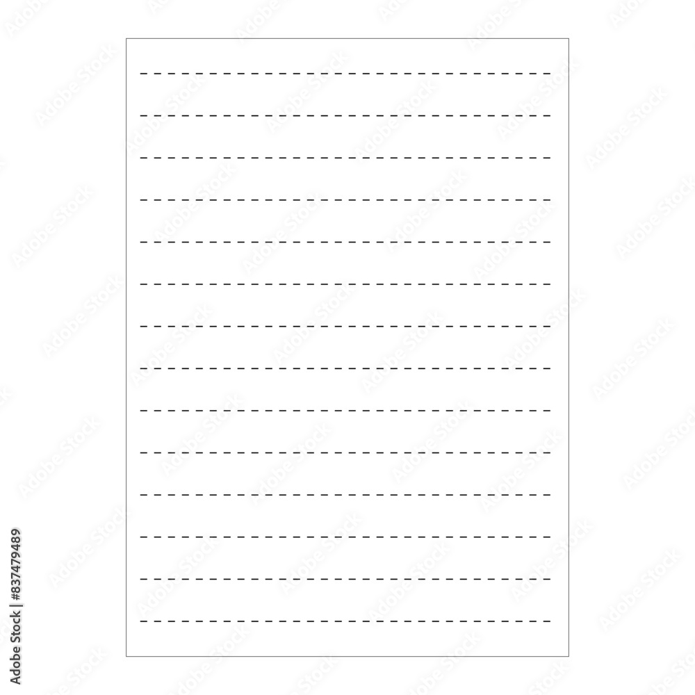 Lined paper icon. Simple sheet design. Dashed lines. Vector ...