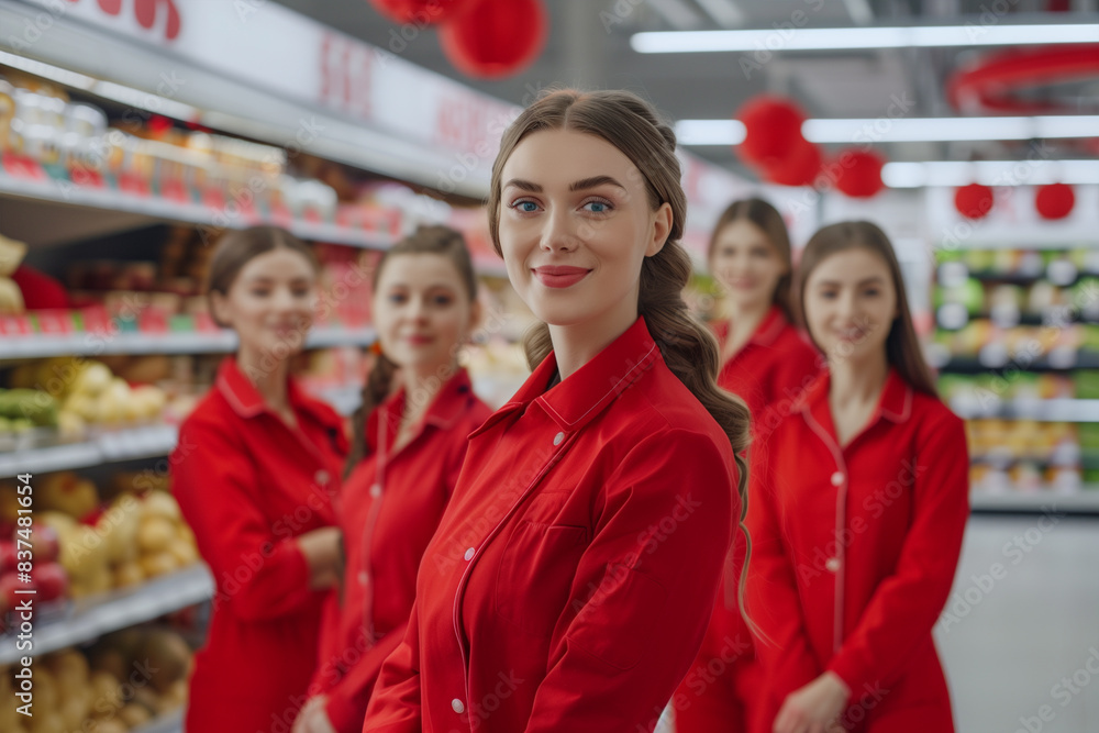 Photography of Poland professional supermarket service staff, stocker ...