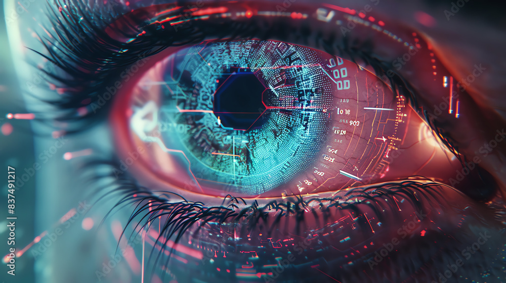 Iris Scan For Biometric Authentication Detailed Eye Pattern