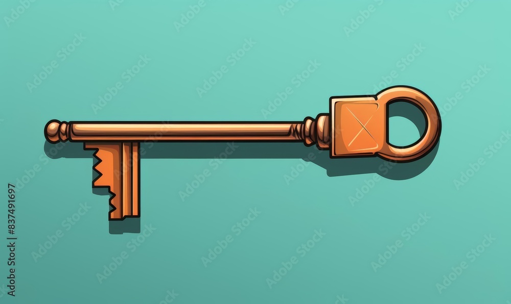 Keys flat design side view digital keys theme animation ...