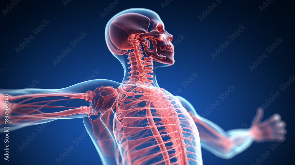 Detailed 3D Illustration of Human Body Anatomy with Digestive System ...