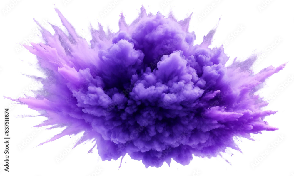 Purple Powder Explosion on Transparent Background, Dramatic purple ...