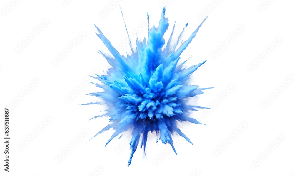 Blue Powder Explosion on Transparent Background , Bright blue powder ...